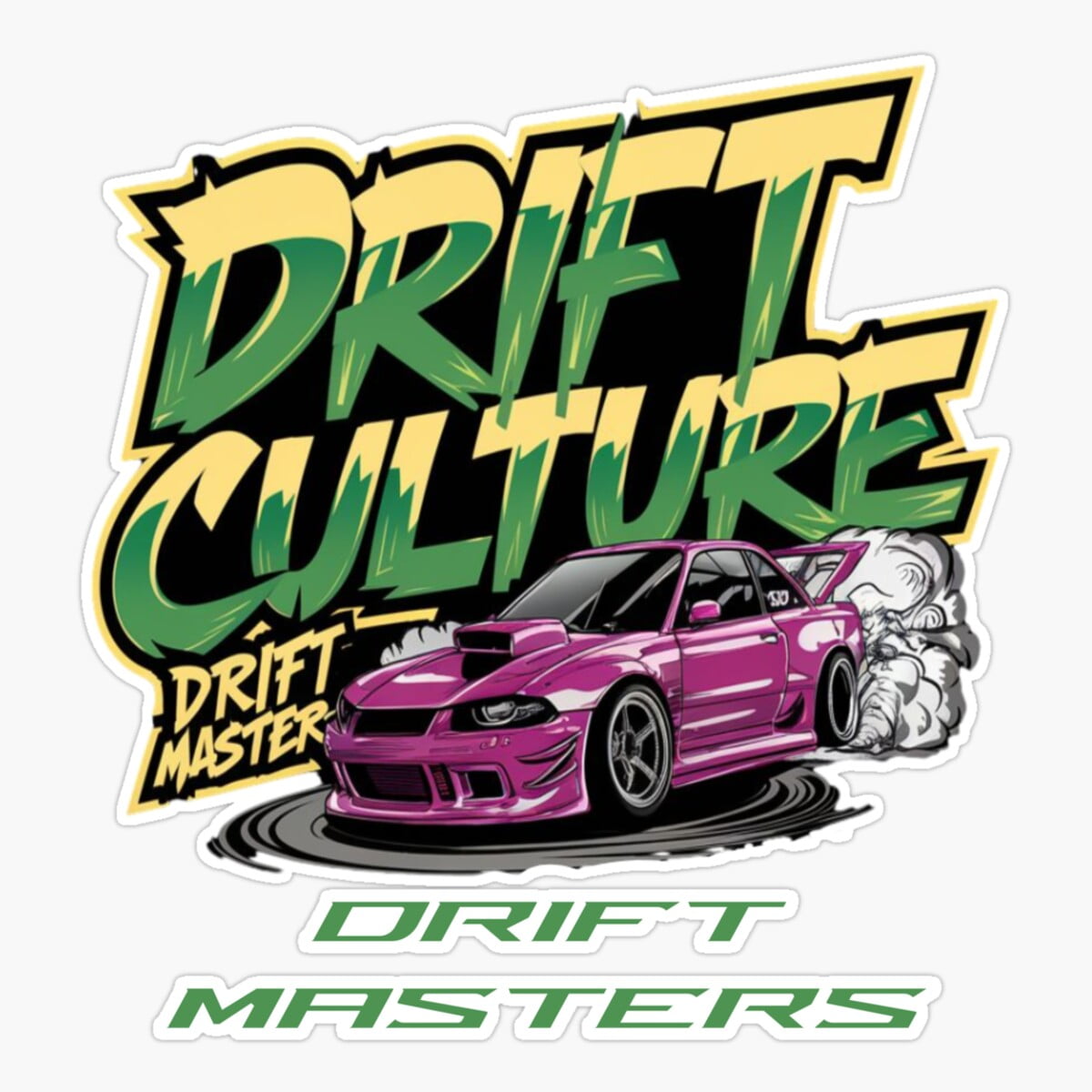 Onim Drift Culture - Drift Masters Sticker, Phone Decal Water Bottle ...