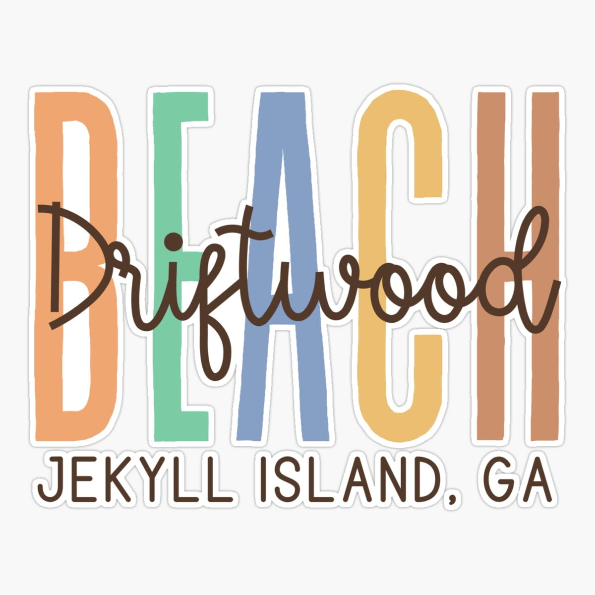 Onim Driftwood Beach Jekyll Island Georgia (Sands) Sticker, Phone Decal ...