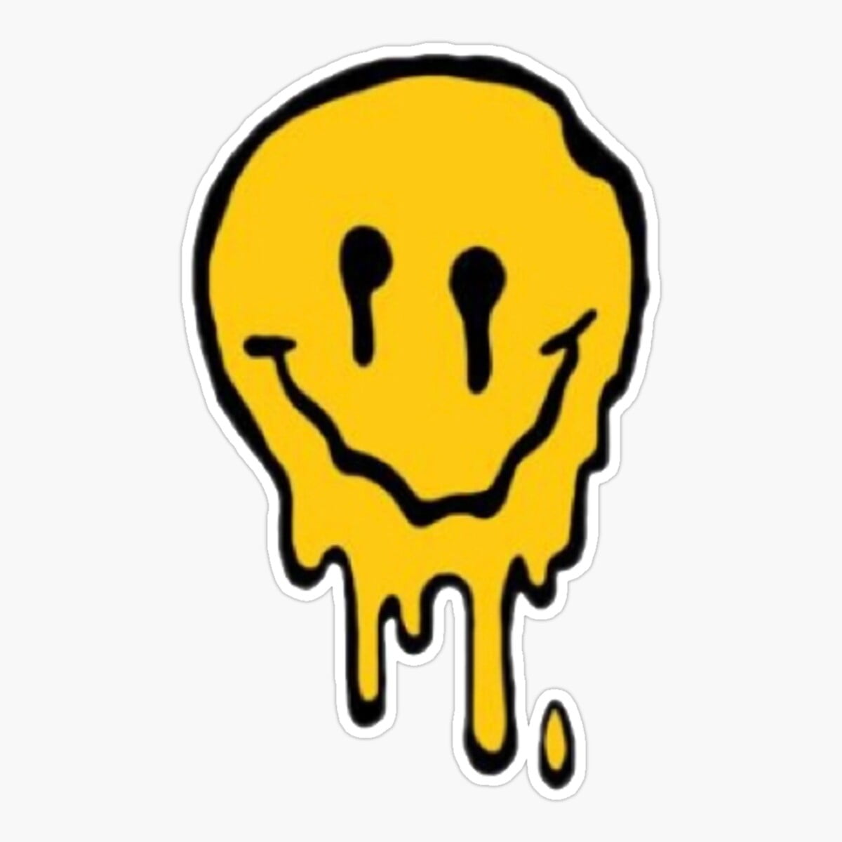 Onim Drippy Smiley Face Sticker Sticker, Phone Decal Water Bottle ...