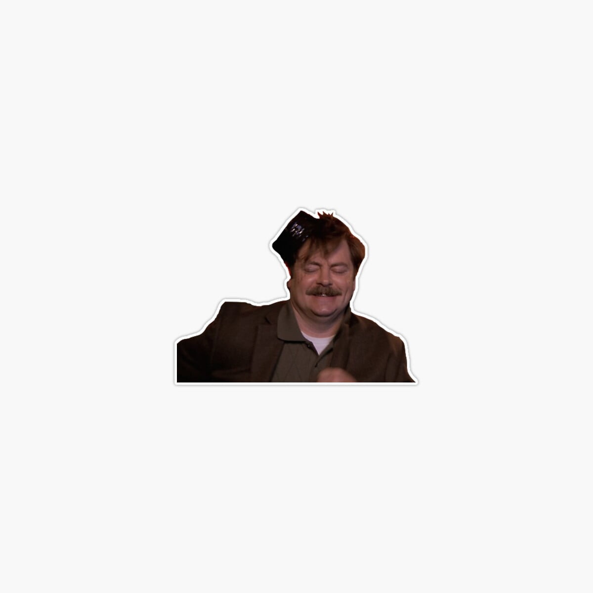 Onim Drunk Ron Swanson Sticker, Phone Decal Water Bottle Stickers Car ...