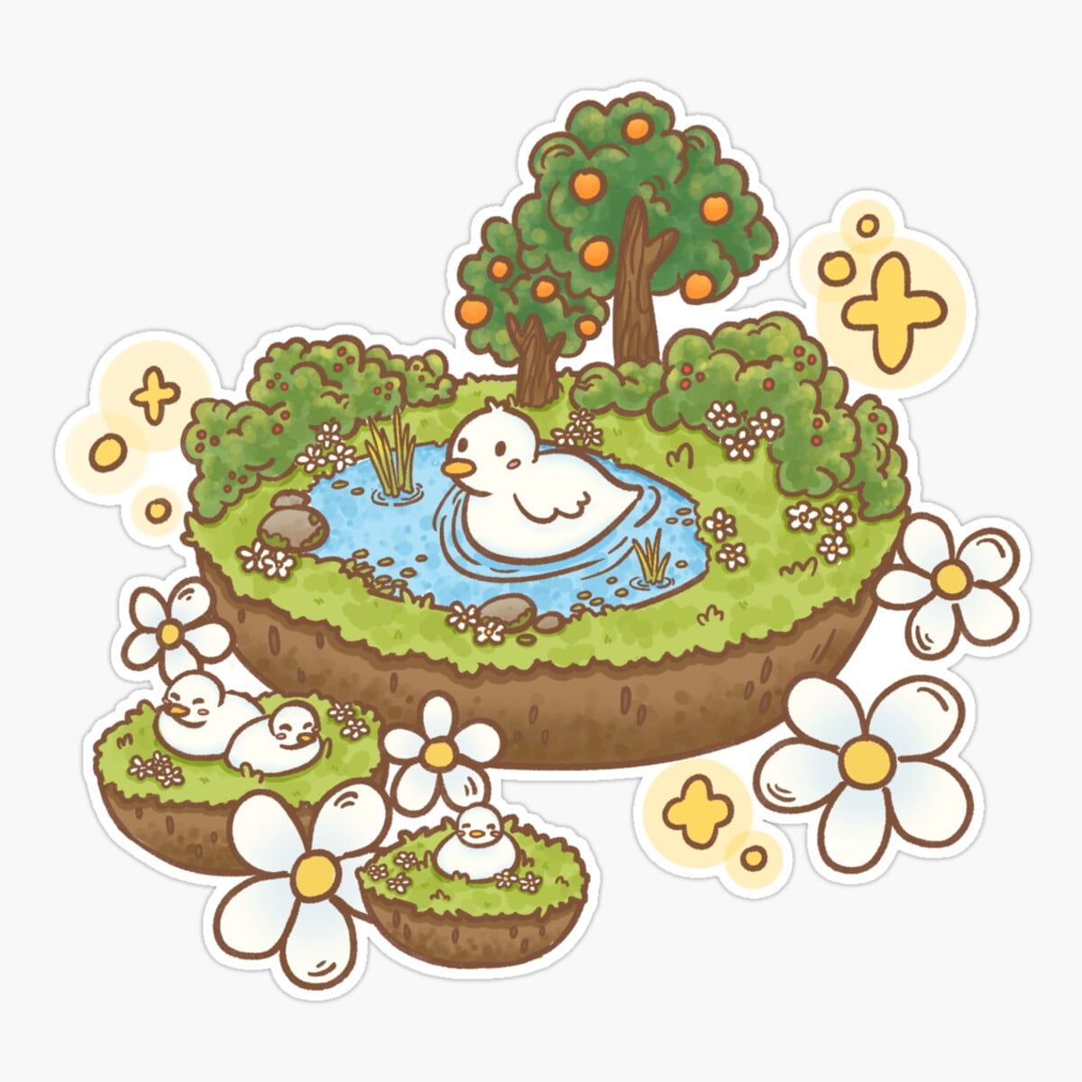 Onim Ducky Island Sticker, Phone Decal Water Bottle Stickers Car Decals ...