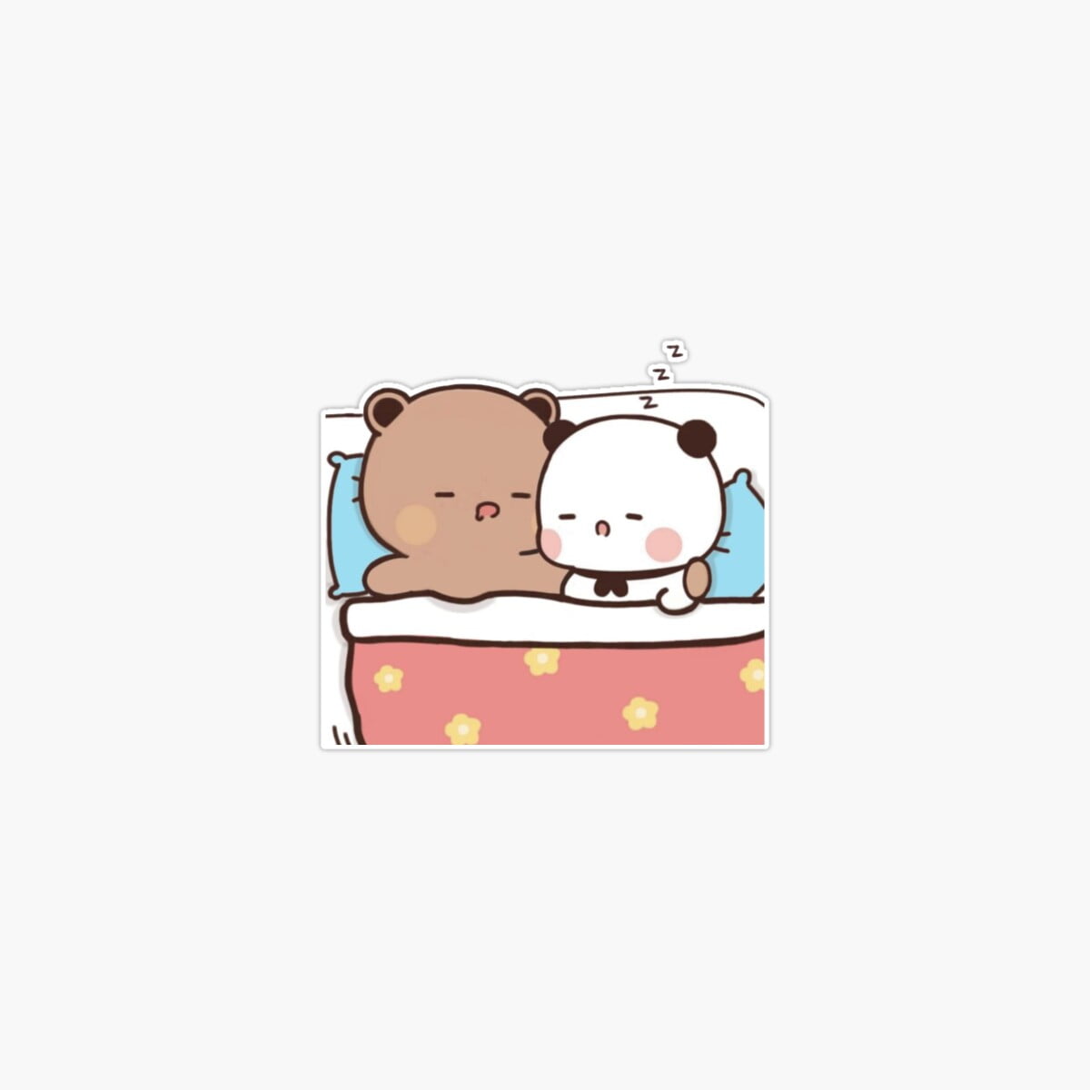 Onim Dudu Cuddles Bubu And Sleeps Couple Panda Sticker, Phone Decal ...