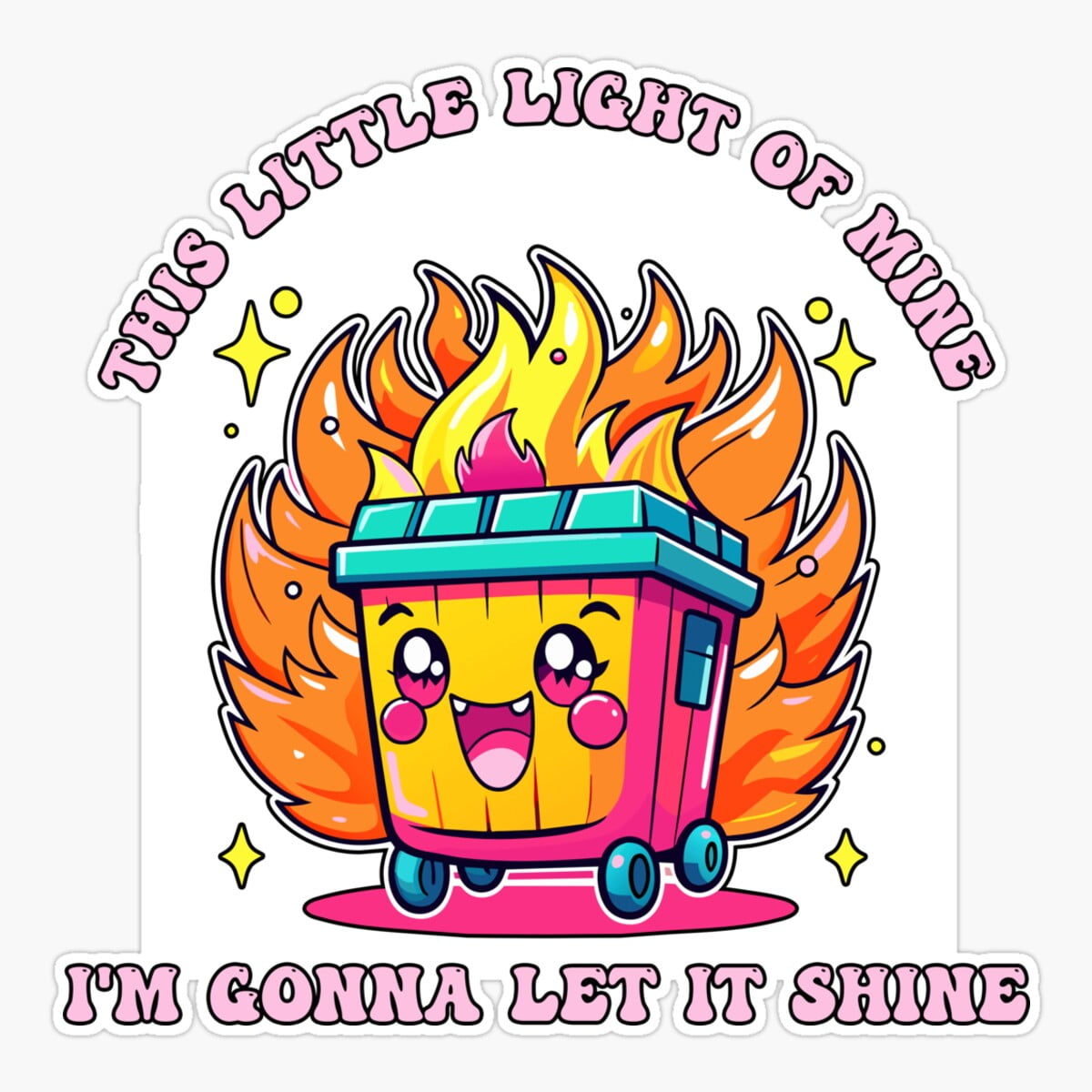 Onim Dumpster Fire Sticker, Phone Decal Water Bottle Stickers Car ...