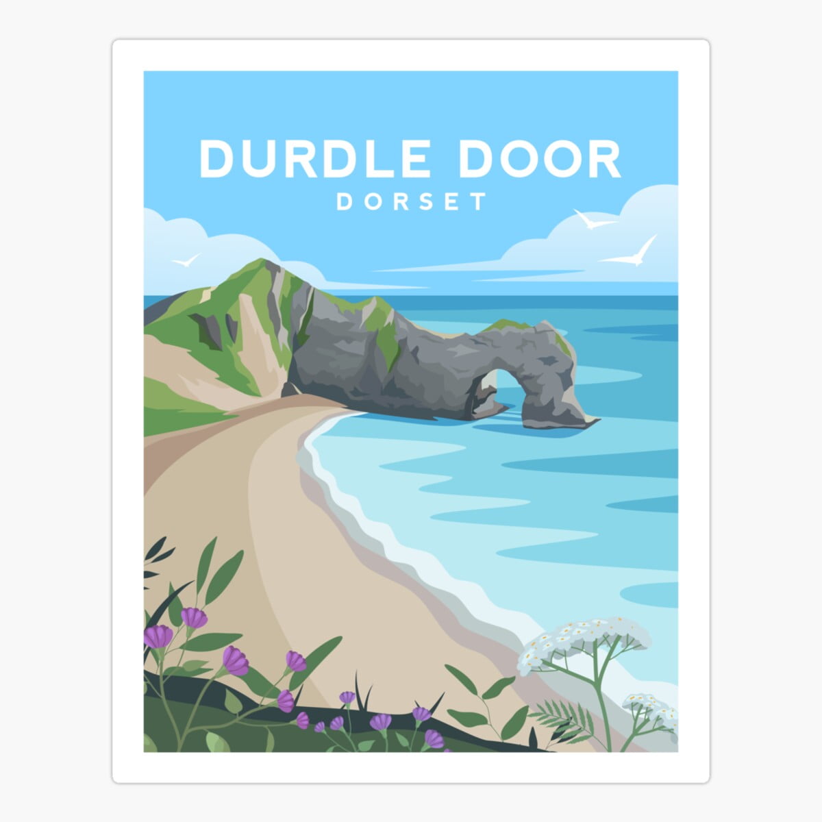 Onim Durdle Door, Jurassic Coast Of Dorset Sticker, Phone Decal Water ...