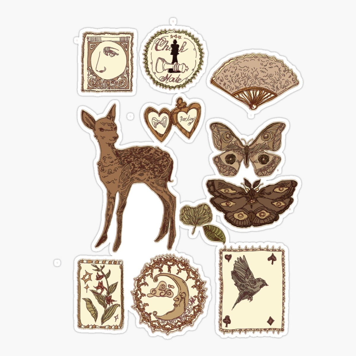 Onim Dusty Fawn Sticker Collection Sticker, Phone Decal Water Bottle ...
