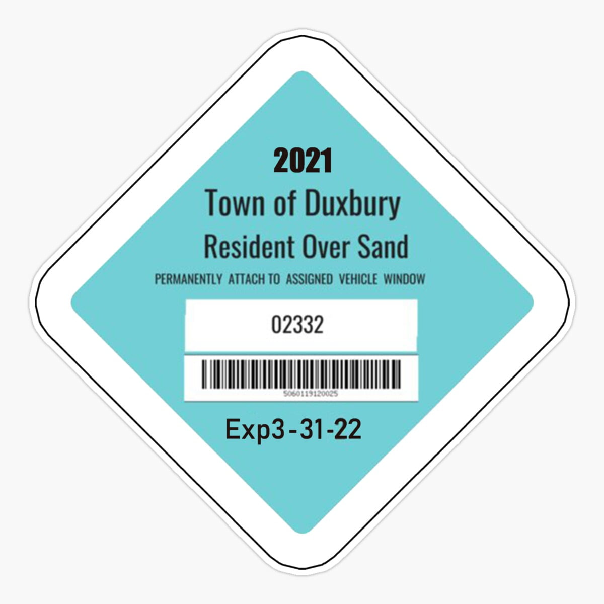 Onim Duxbury Beach Bumper Sticker, Phone Decal Water Bottle Stickers ...
