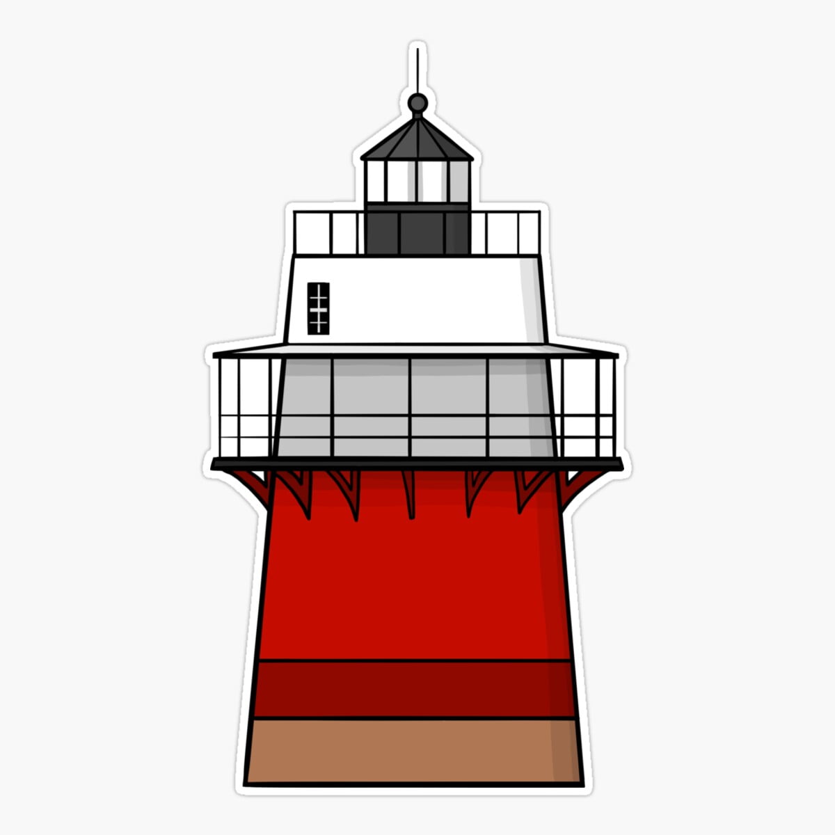 Onim Duxbury Pier Lighthouse, Bug Light Sticker, Phone Decal Water ...