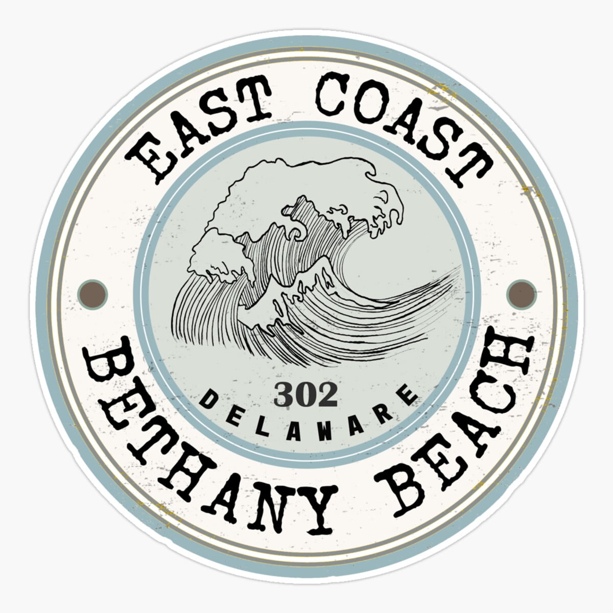 Onim East Coast Bethany Beach Delaware // Blue & Grey Sticker, Phone ...