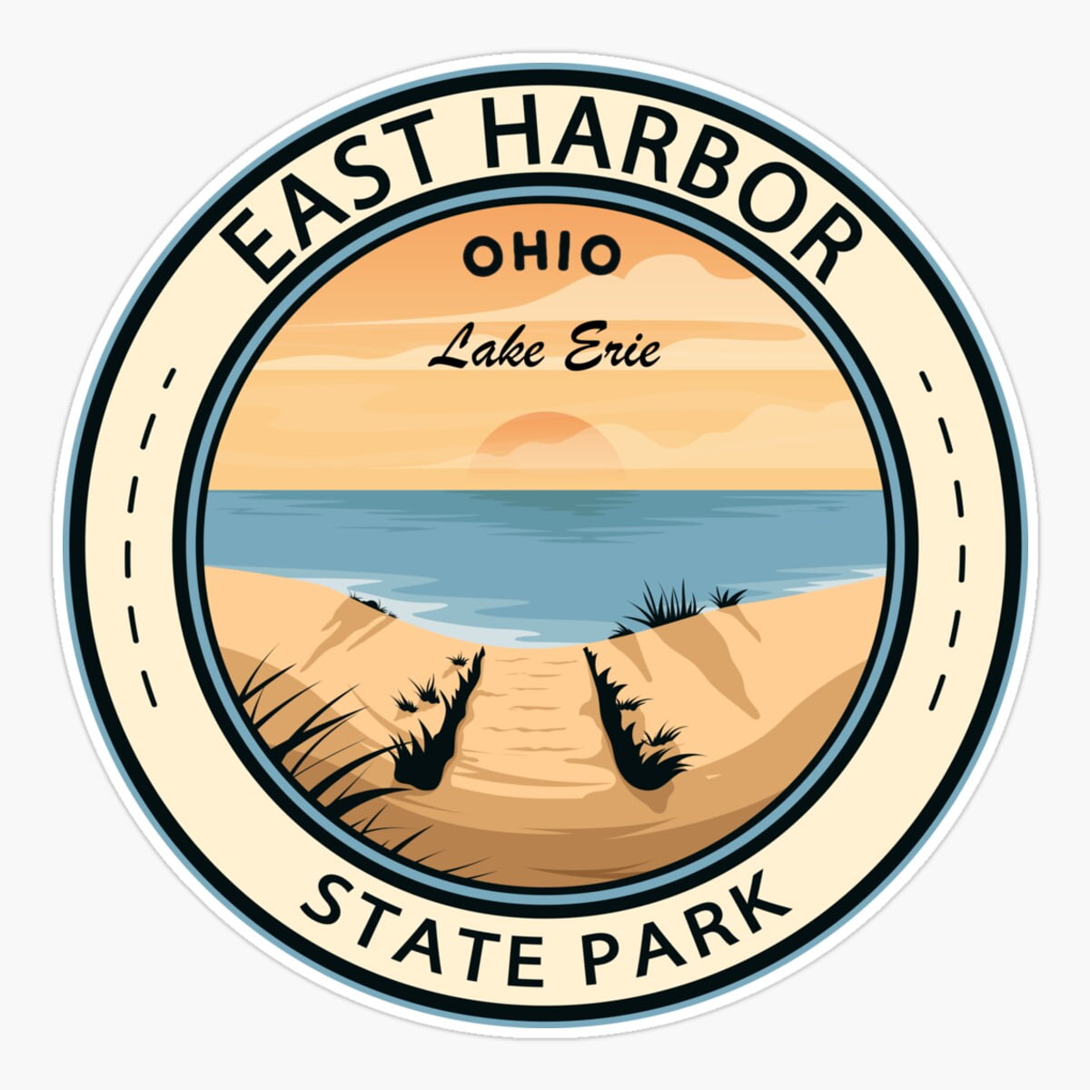 Onim East Harbor State Park Ohio Badge Sticker, Phone Decal Water ...