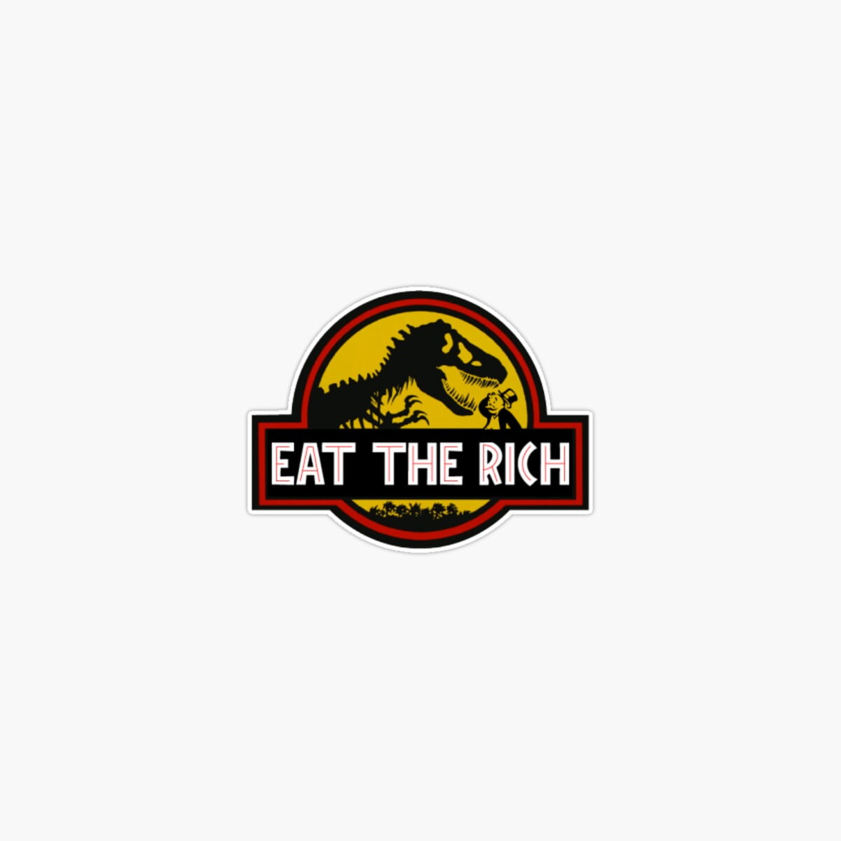 Onim Eat The Rich- Jurrasic Park Sticker, Phone Decal Water Bottle ...