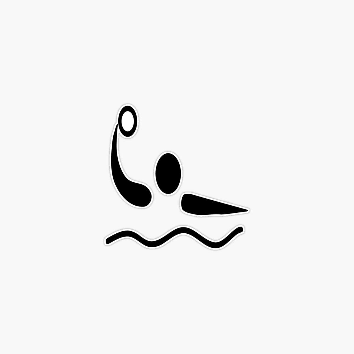 Onim Elegant Water Polo Silhouette With Coral Accents Sticker, Phone ...