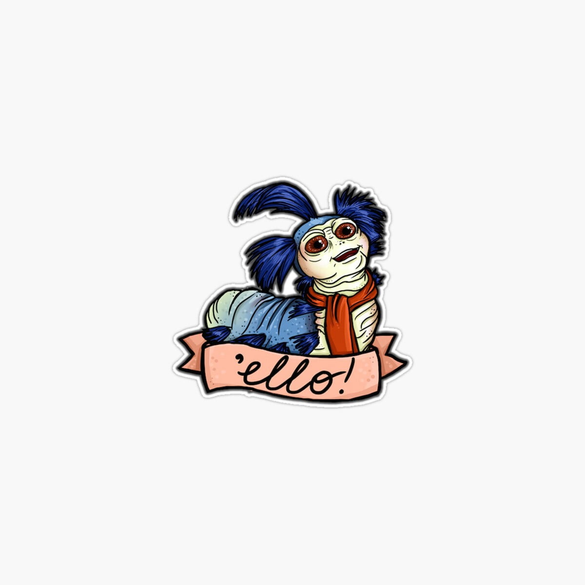 Onim Ello - Labyrinth Worm Sticker, Phone Decal Water Bottle Stickers ...