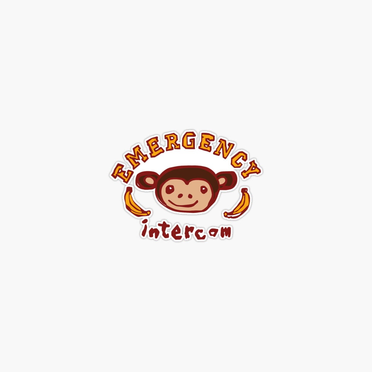 Onim Emergency Intercom Monkey Graphic Sticker Sticker, Phone Decal ...
