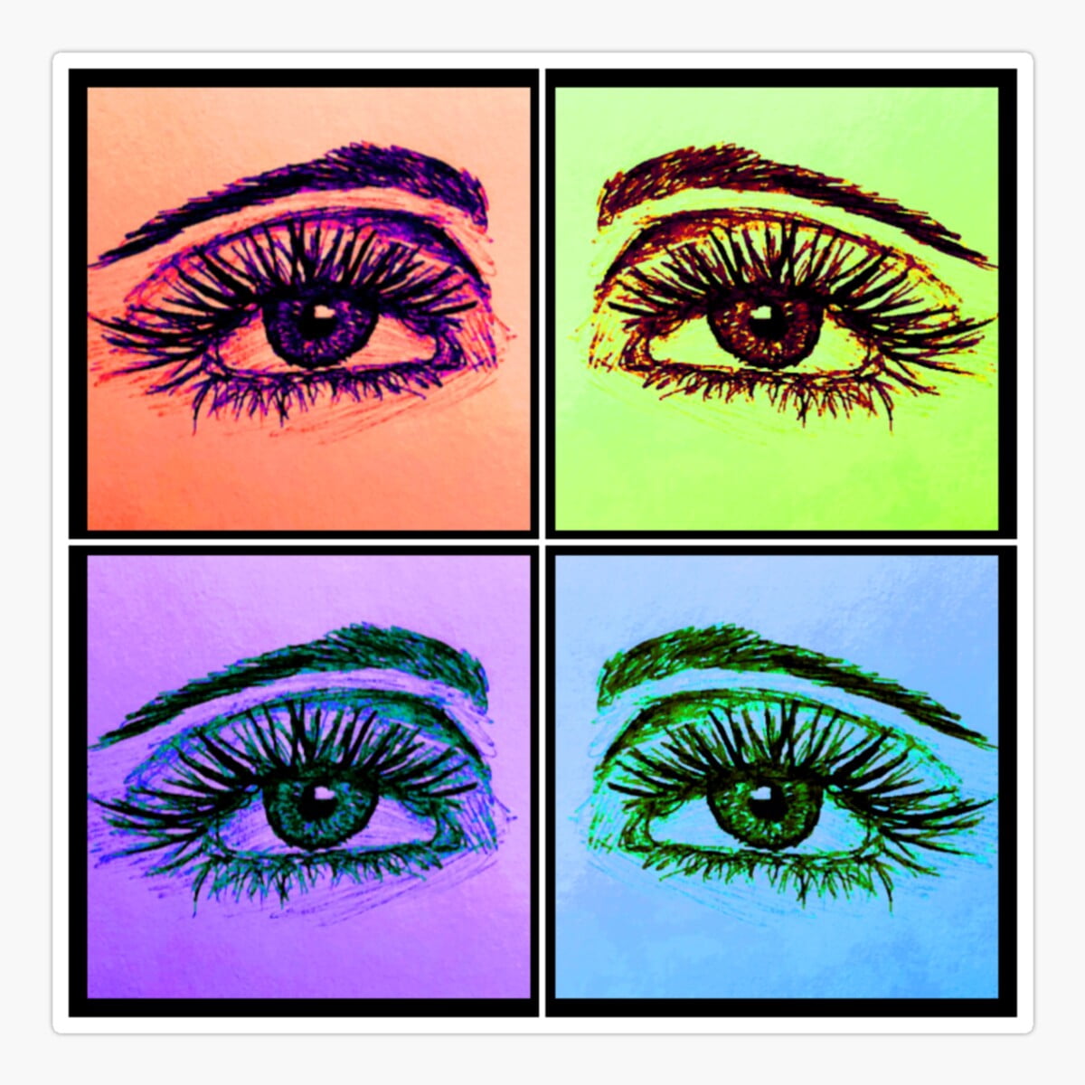 Onim Emotional Eyes Sticker, Phone Decal Water Bottle Stickers Car ...