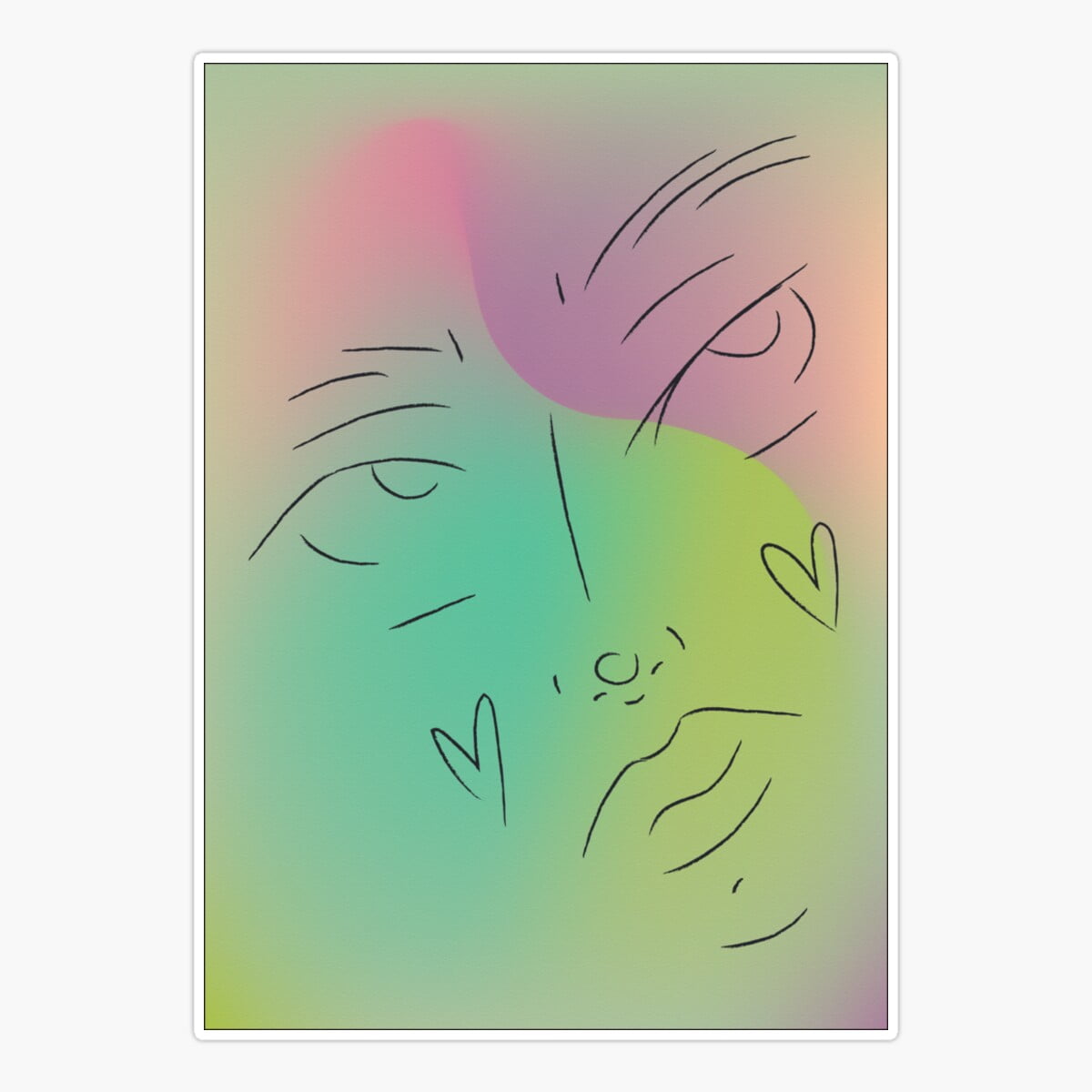 Onim Emotional Face Sticker, Phone Decal Water Bottle Stickers Car ...