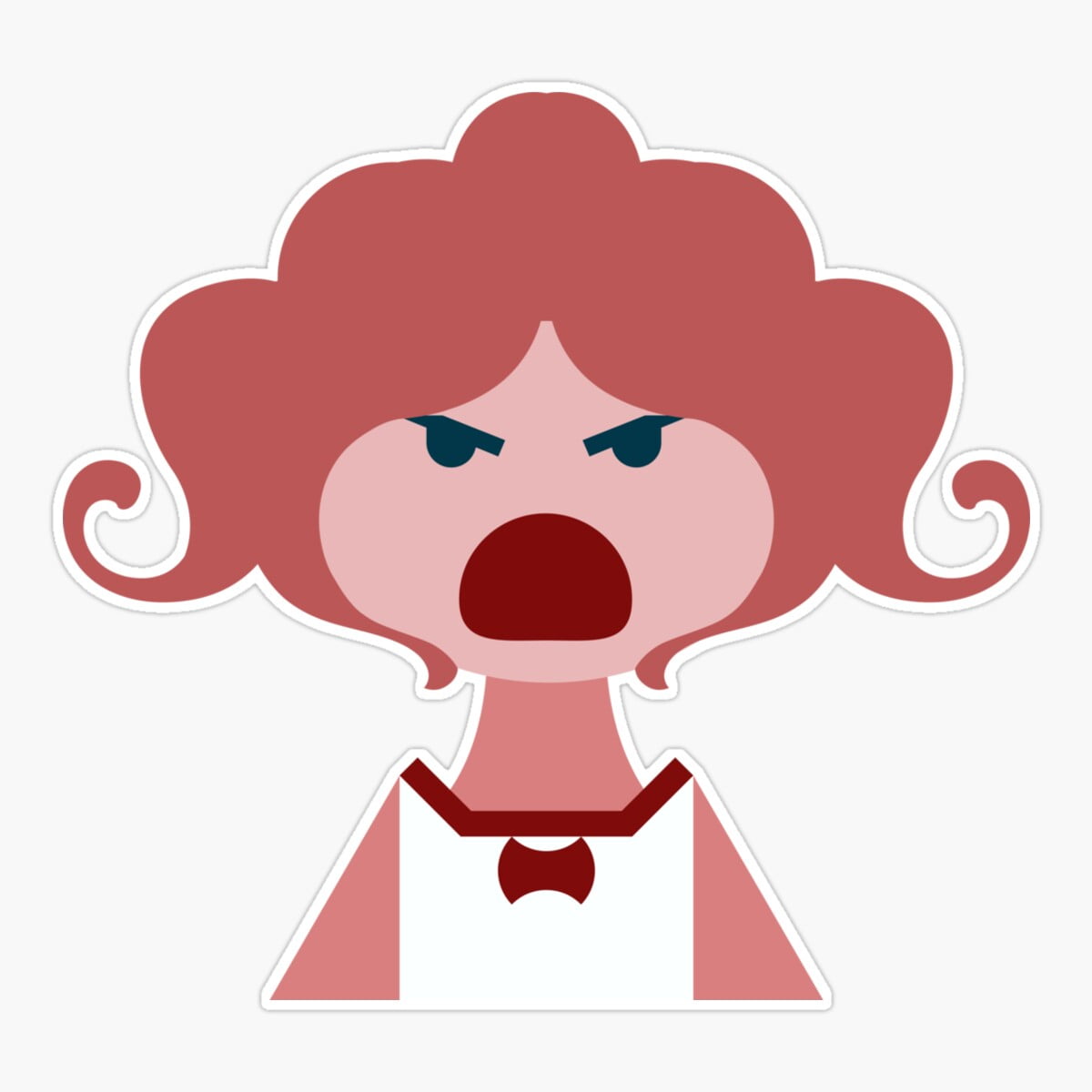 Onim Emotional Girl - Angry Sticker, Phone Decal Water Bottle Stickers ...