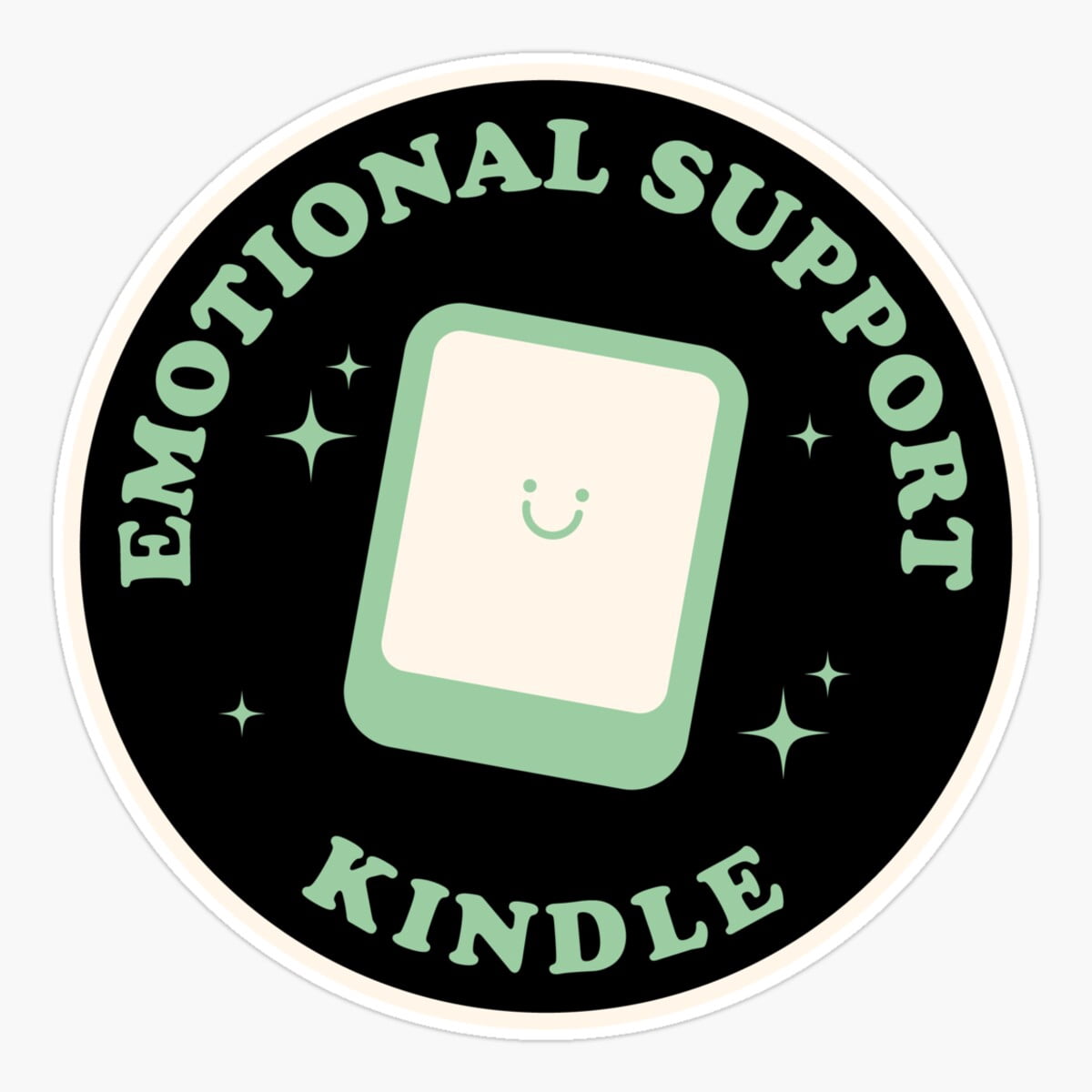 Onim Emotional Kindle Sticker - Sage Green And Black Sticker, Phone ...