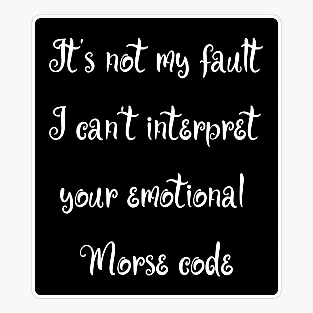 Onim Emotional Morse Code Sticker, Phone Decal Water Bottle Stickers ...