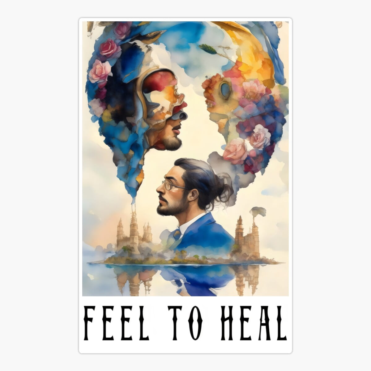 Onim Emotional Odyssey: Feel To Heal Sticker, Phone Decal Water Bottle ...