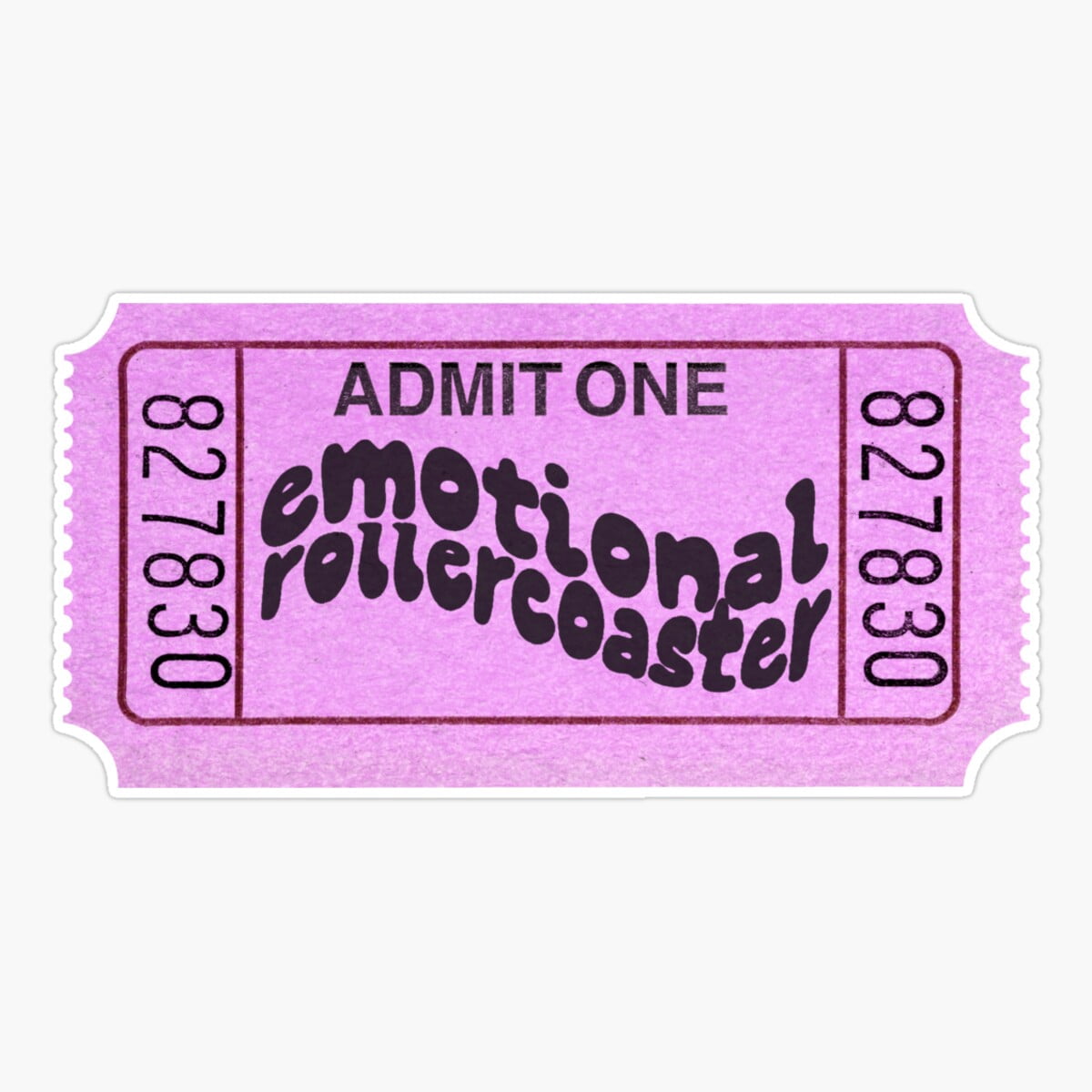 Onim Emotional Rollercoaster Ticket Sticker, Phone Decal Water Bottle ...