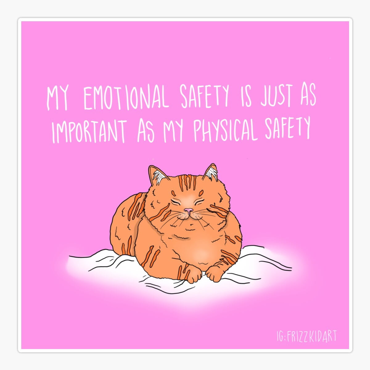 Onim Emotional Safety Cat Sticker, Phone Decal Water Bottle Stickers ...