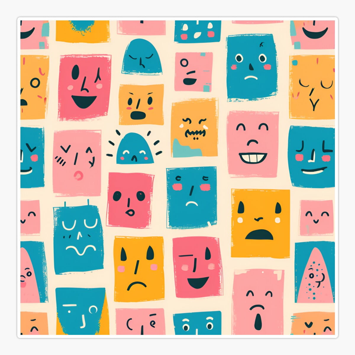 Onim Emotional Shapes Sticker, Phone Decal Water Bottle Stickers Car ...