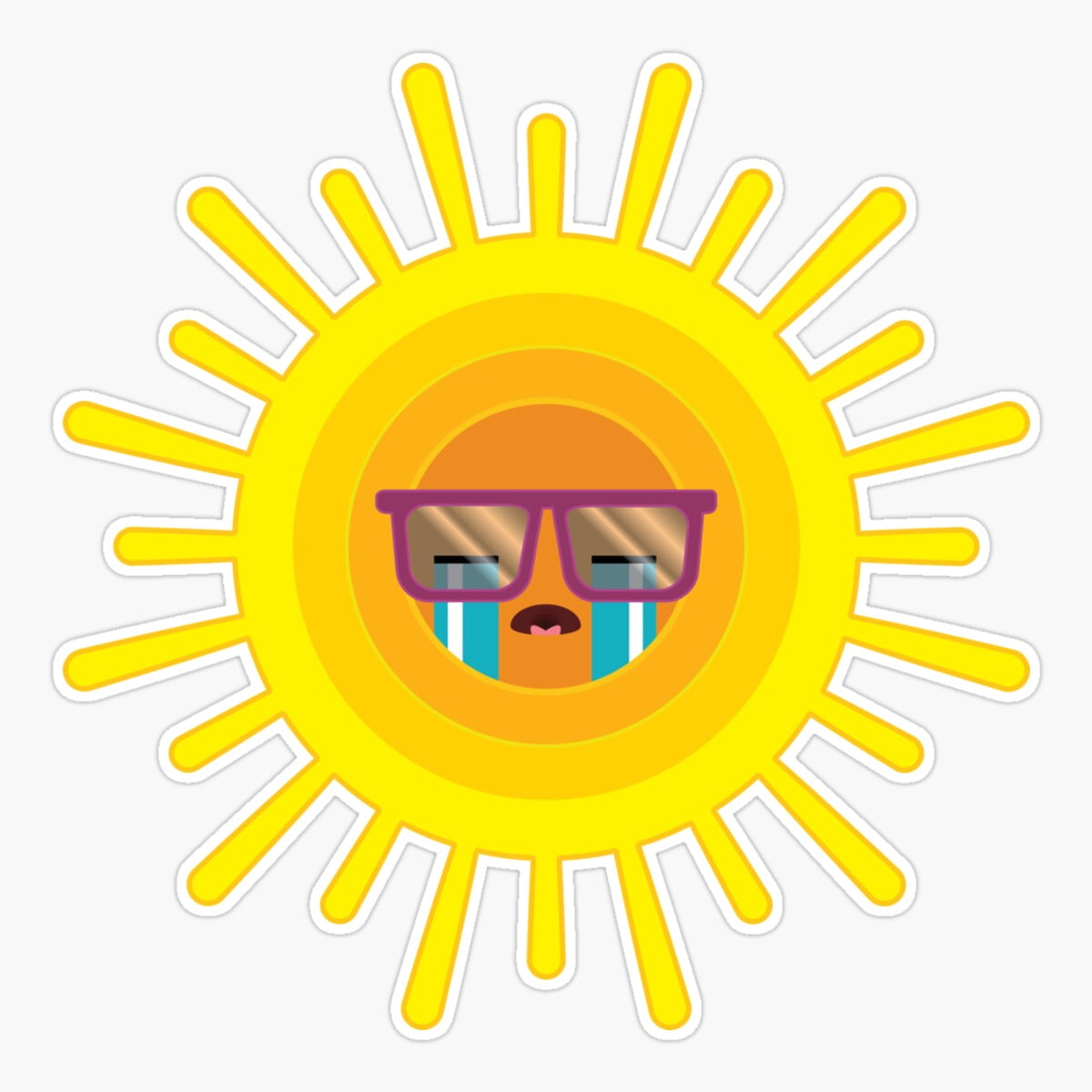 Onim Emotional Summer Sun Sticker, Phone Decal Water Bottle Stickers ...