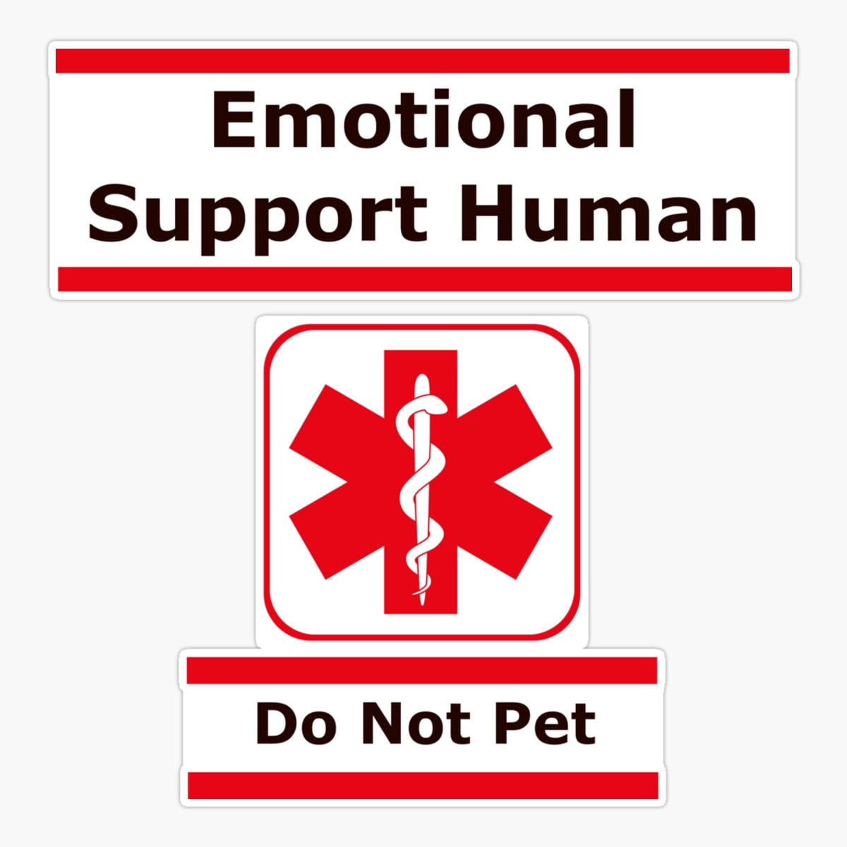 Onim Emotional Support Human Sticker, Phone Decal Water Bottle Stickers ...