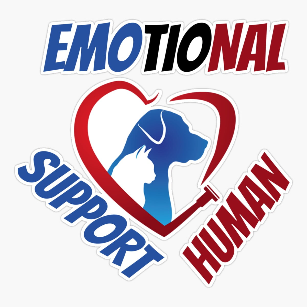 Onim Emotional Support Human Sticker, Phone Decal Water Bottle Stickers ...