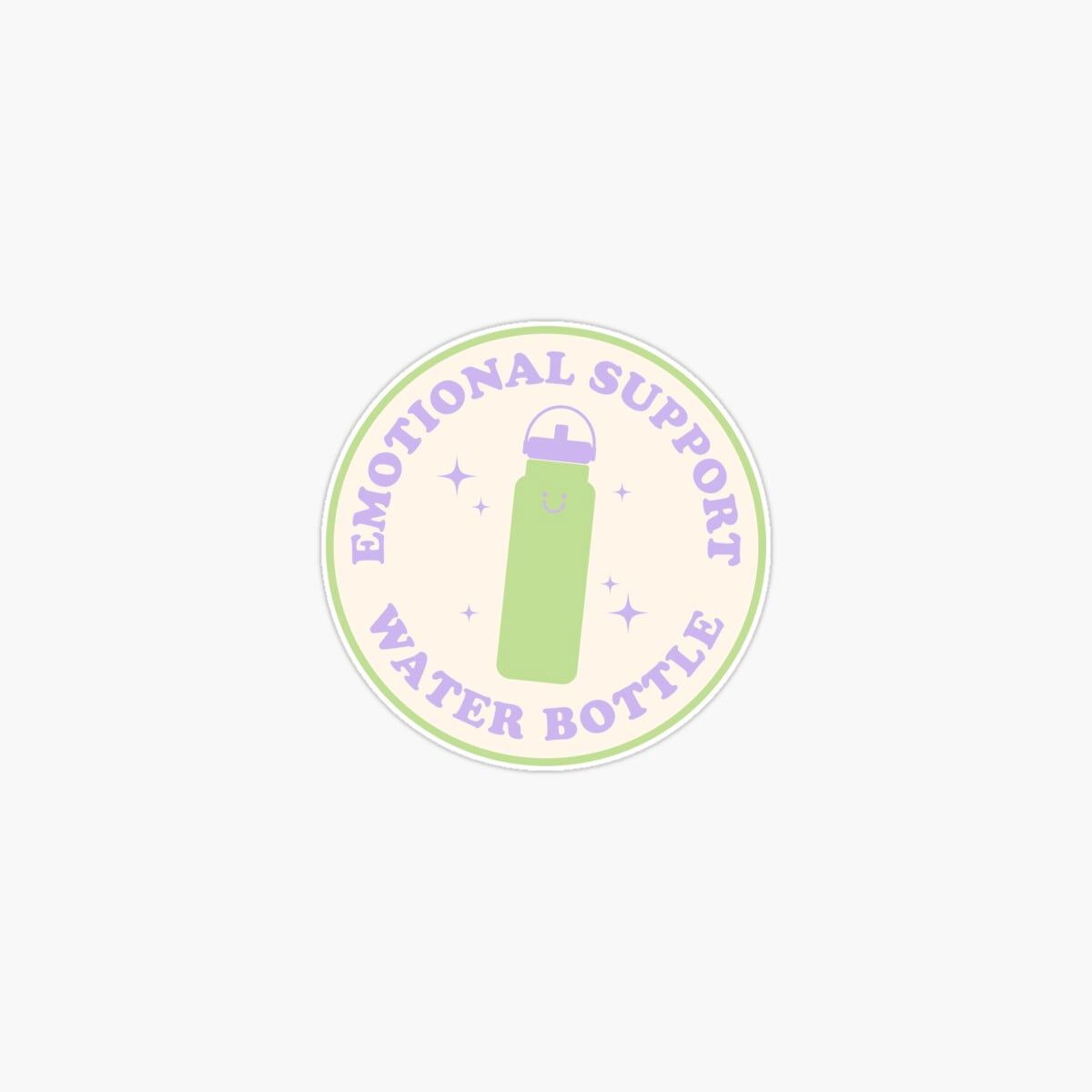 Onim Emotional Support Water Bottle Sticker - Green And Purple Sticker ...