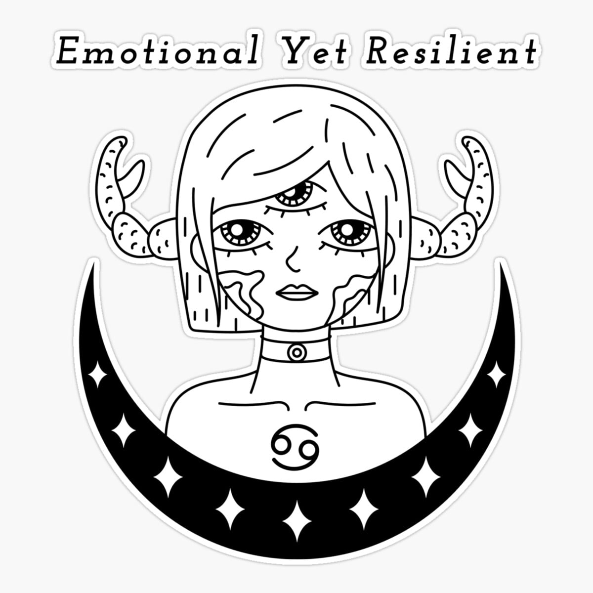 Onim Emotional Yet Resilient Astrology Sticker, Phone Decal Water ...