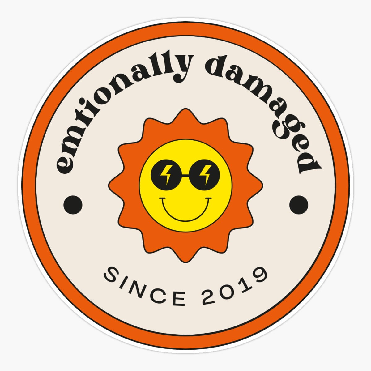 Onim Emotionally Damaged (Since 2019) Sticker, Phone Decal Water Bottle ...