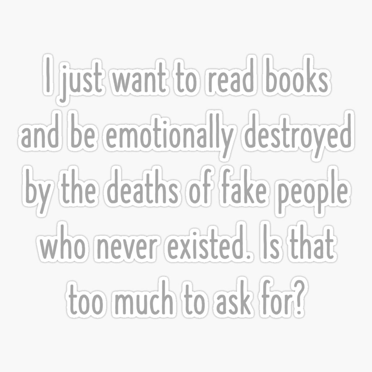 Onim Emotionally Destroyed By Books Sticker, Phone Decal Water Bottle ...