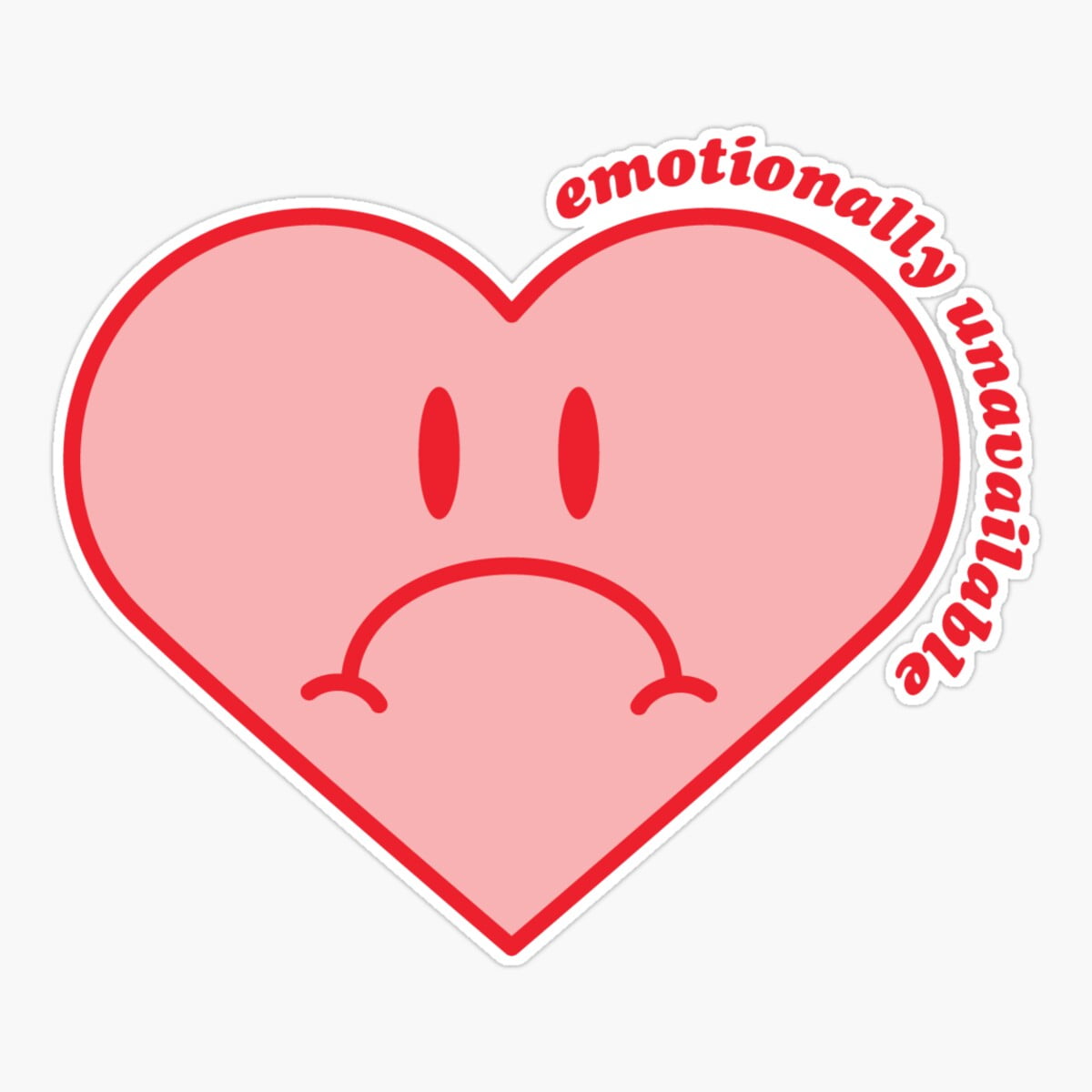 Onim Emotionally Unavailable Sad Heart Sticker, Phone Decal Water ...