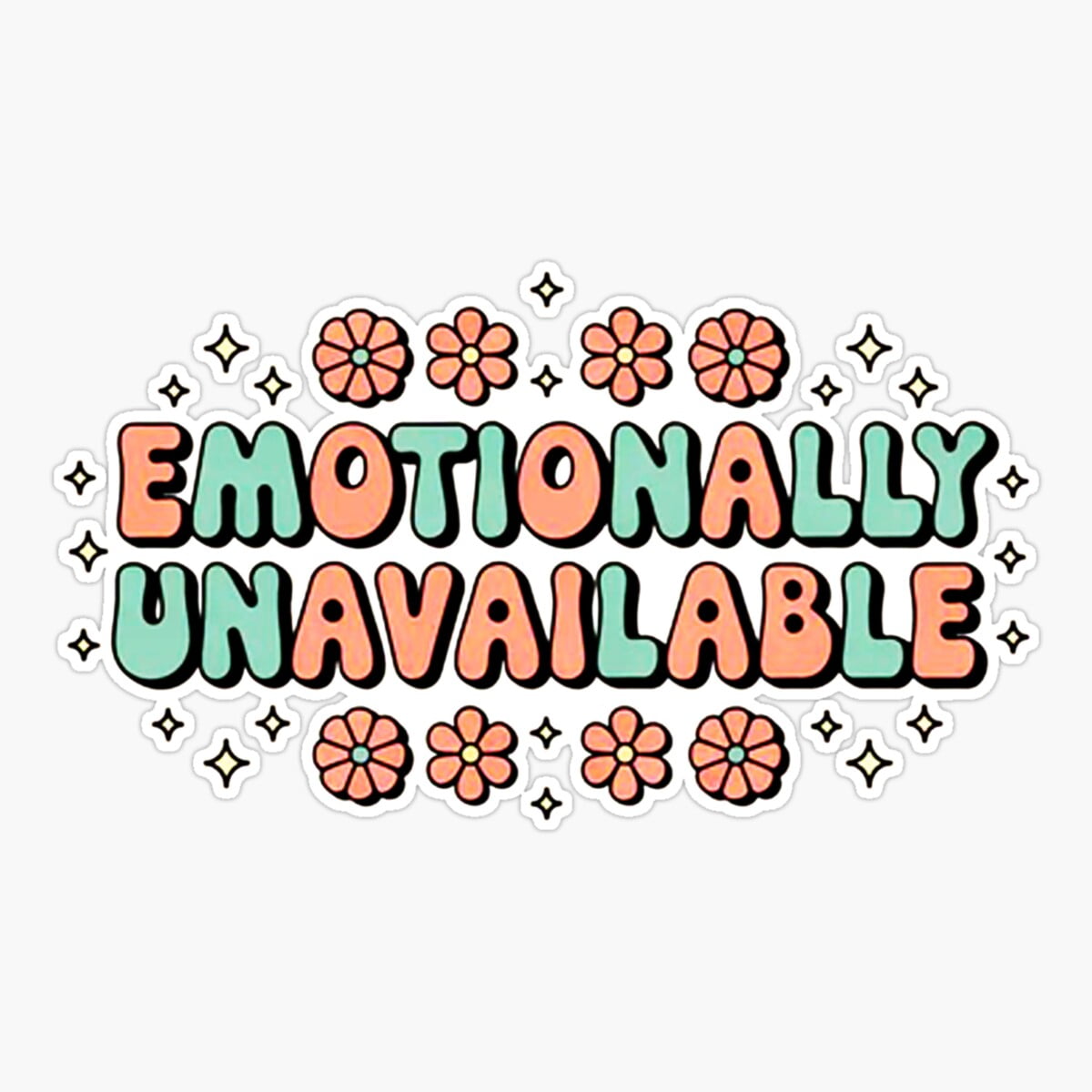 Onim Emotionally Unavailable Sticker, Phone Decal Water Bottle Stickers ...