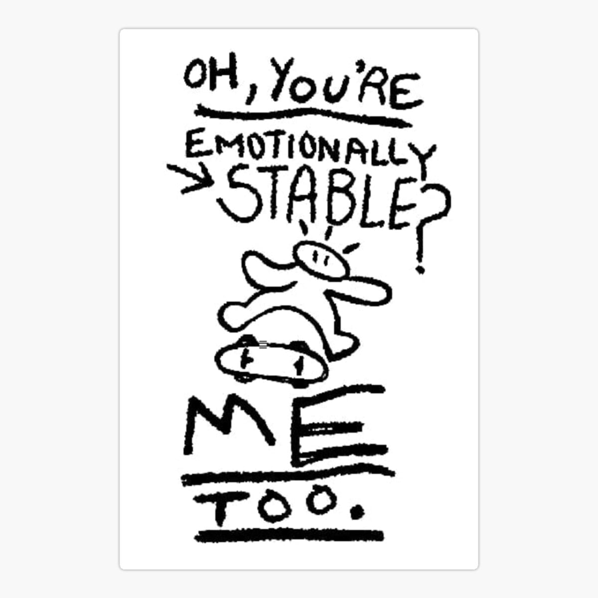 Onim Emotionless Sticker, Phone Decal Water Bottle Stickers Car Decals ...