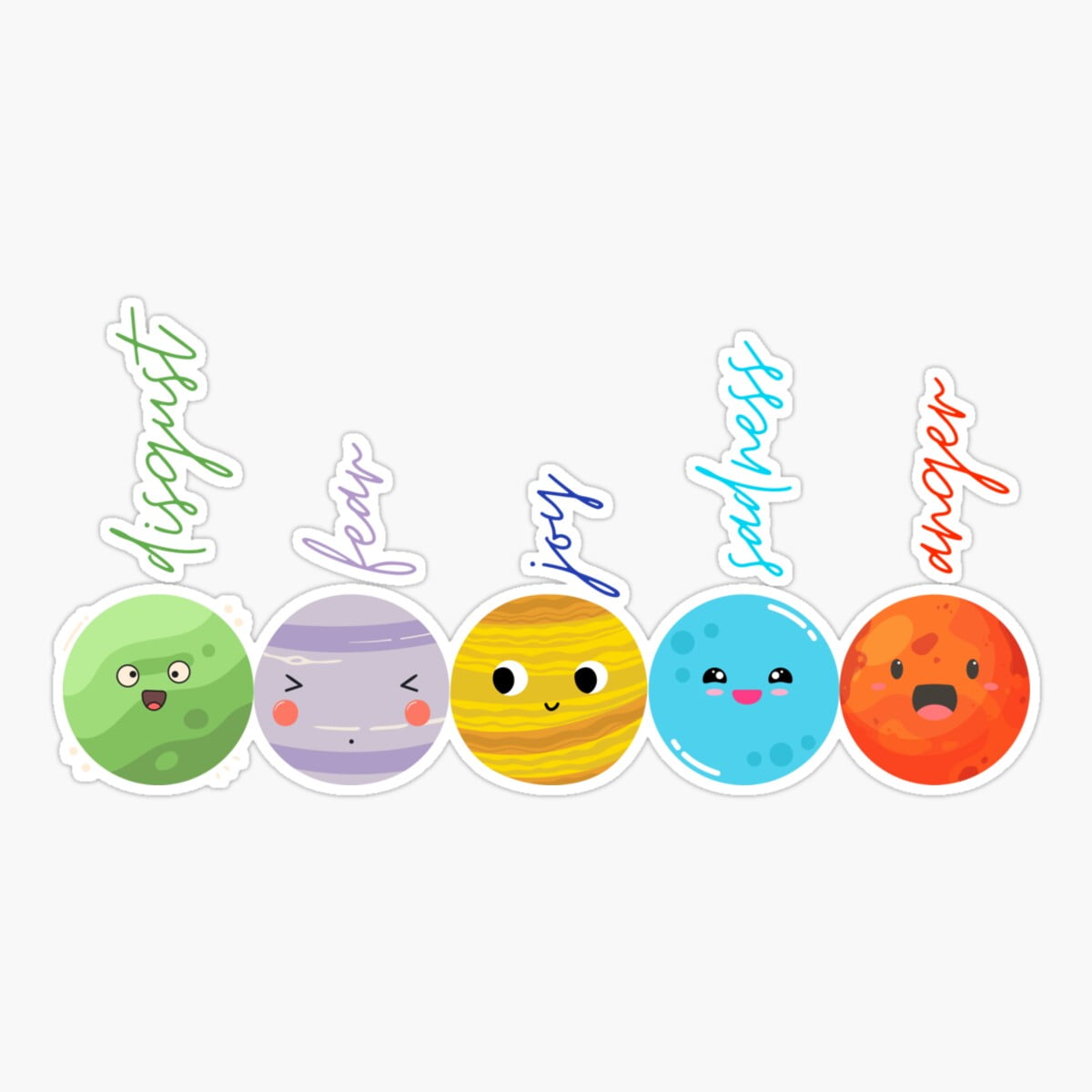 Onim Emotions Disgust | Fear | Joy | Sadness | Anger Sticker, Phone ...
