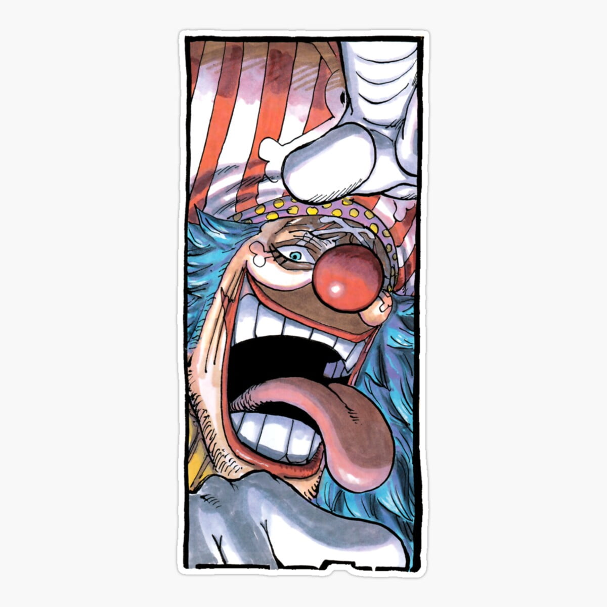 Onim Emperor Buggy The Clown Sticker, Phone Decal Water Bottle Stickers ...