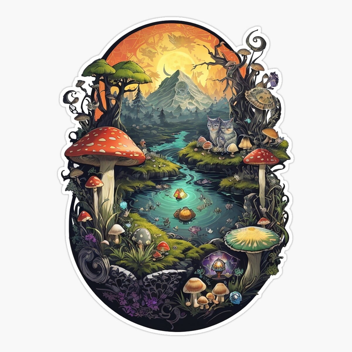 Onim Enchanting Witch Core Sticker | Whimsigoth & Mystical Art ...