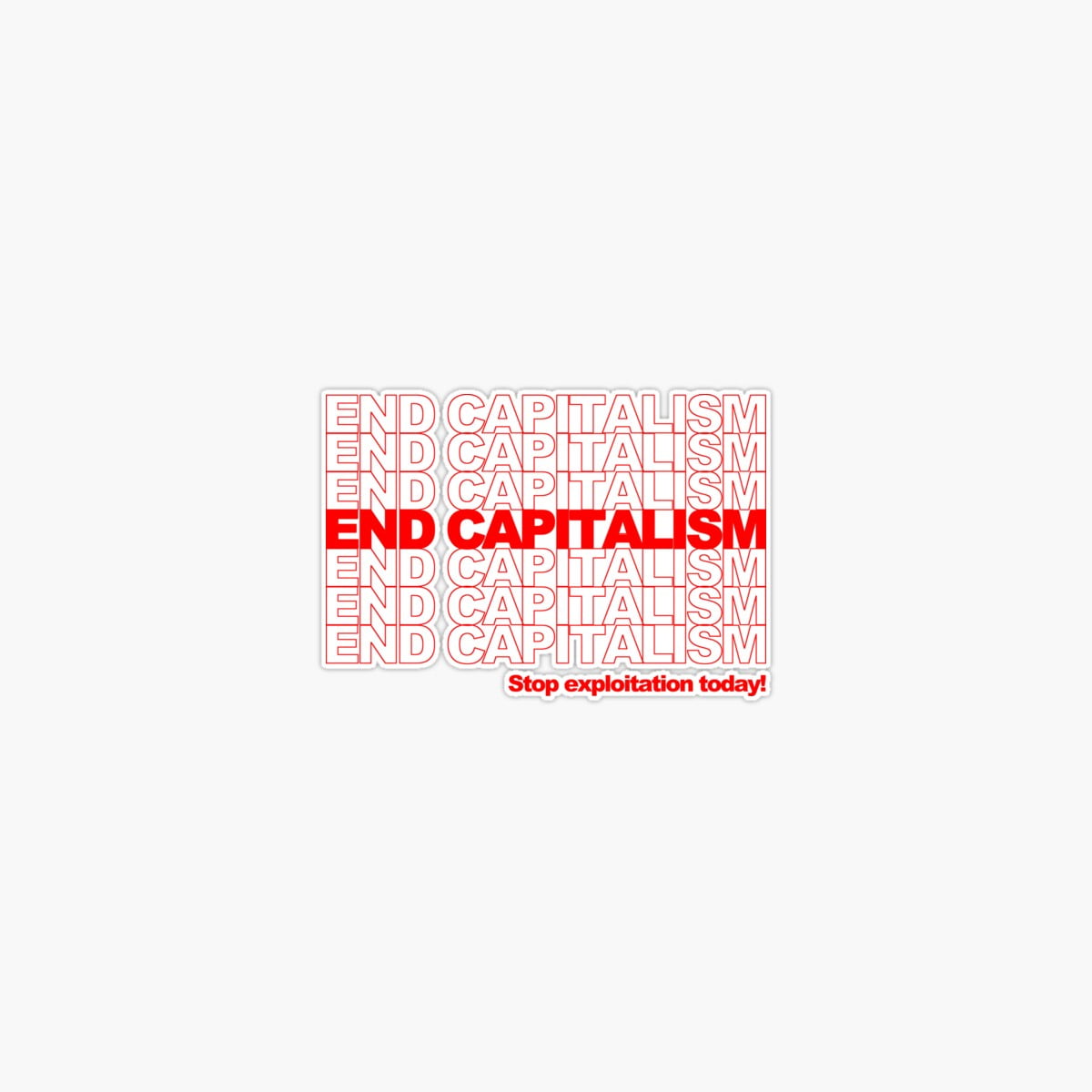 Onim End Capitalism Sticker, Phone Decal Water Bottle Stickers Car ...