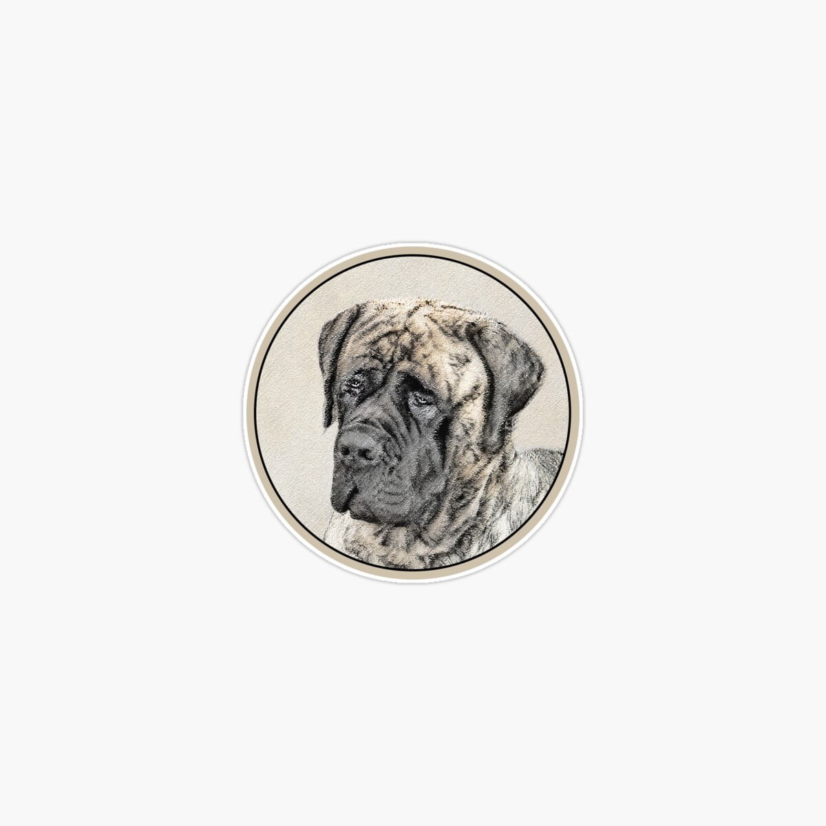Onim English Mastiff (Brindle) Sticker, Phone Decal Water Bottle ...
