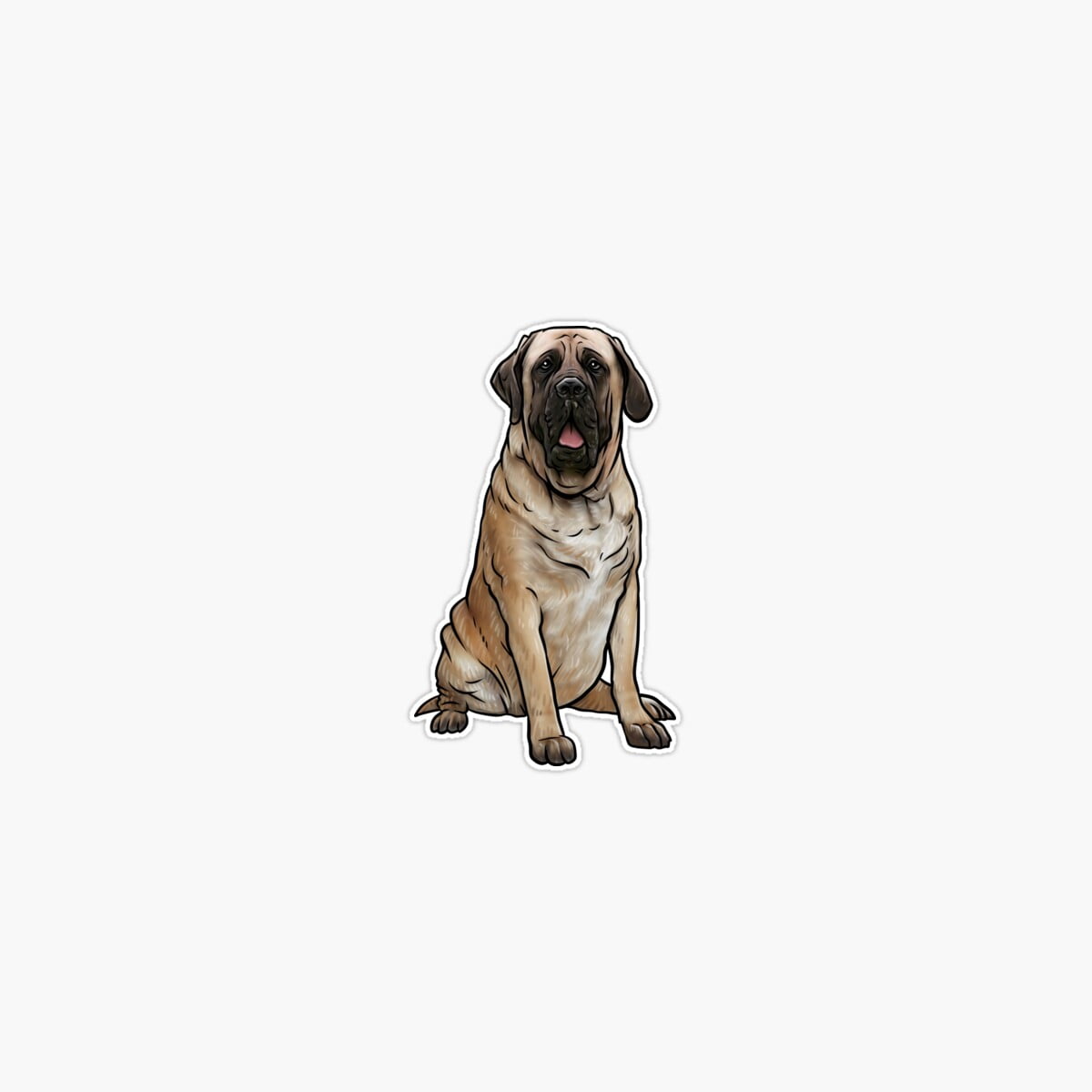 Onim English Mastiff Dog Sticker, Phone Decal Water Bottle Stickers Car ...