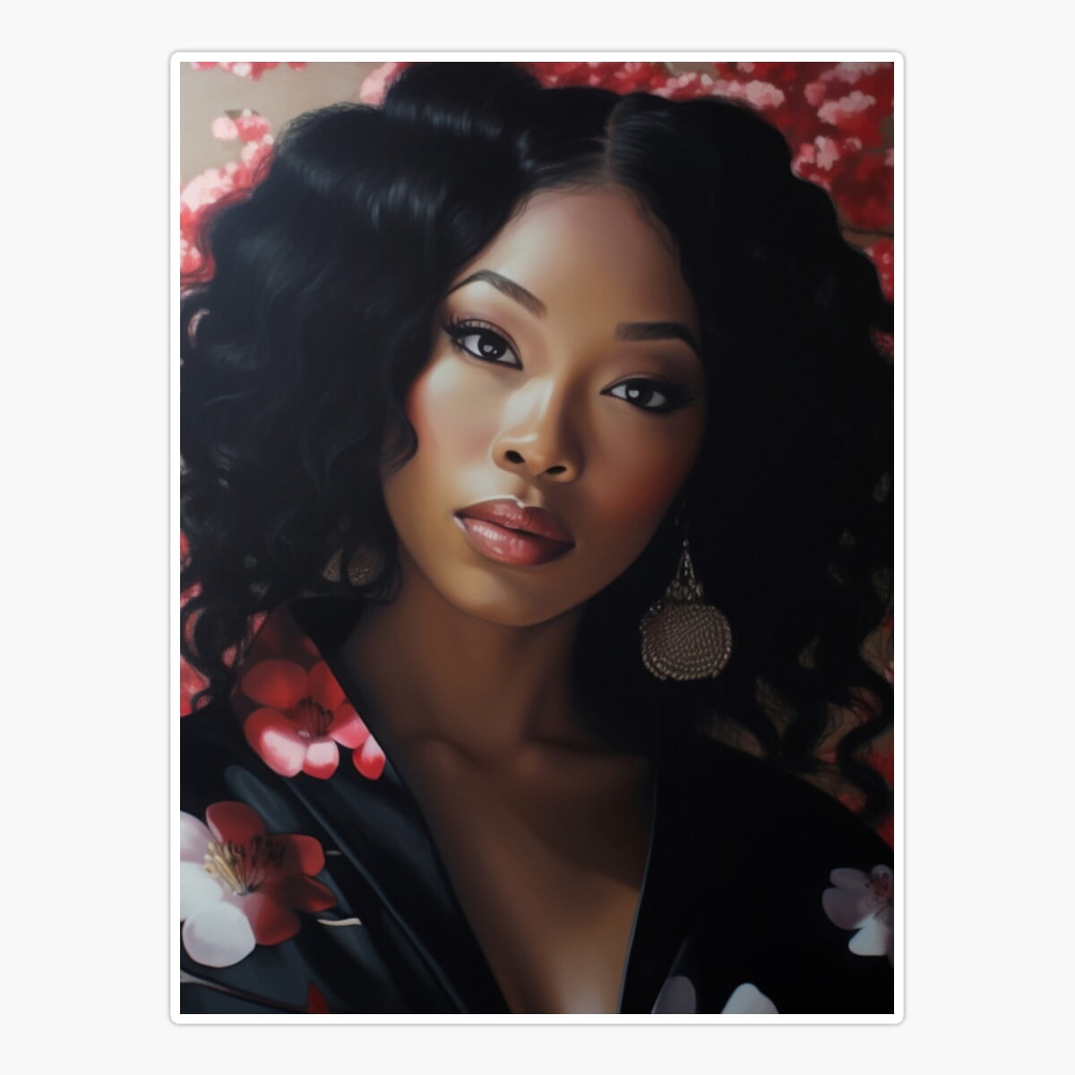 Onim Enigmatic Ebony Geisha Sticker, Phone Decal Water Bottle Stickers ...