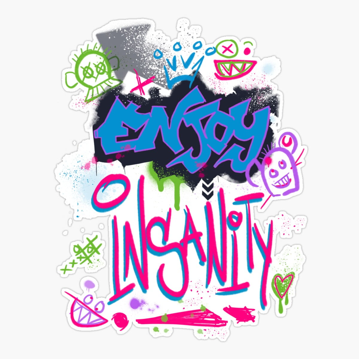 Onim Enjoy Insanity Sticker, Phone Decal Water Bottle Stickers Car ...