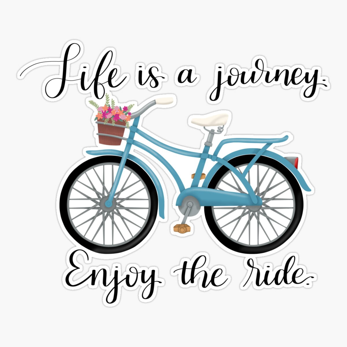 Onim Enjoy The Ride Bicycle Sticker, Phone Decal Water Bottle Stickers ...