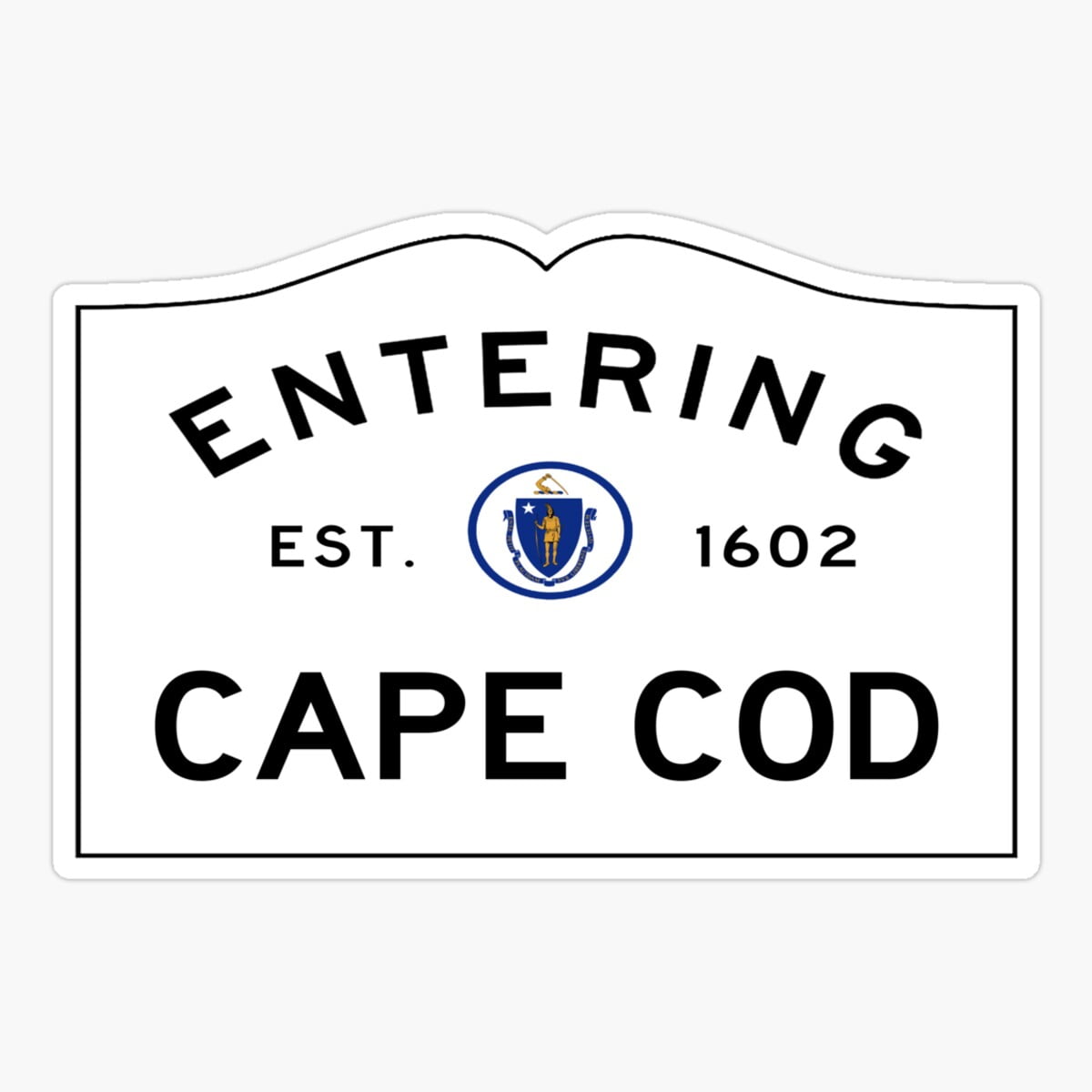 Onim Entering Cape Cod Road Sign - Cape Cod, Massachusetts Sticker ...