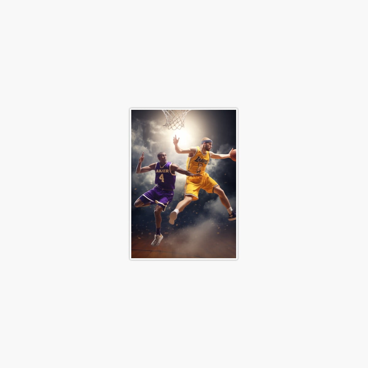 Onim Epic Basketball Showdown: Lakers Vs. Akers Sticker, Phone Decal ...