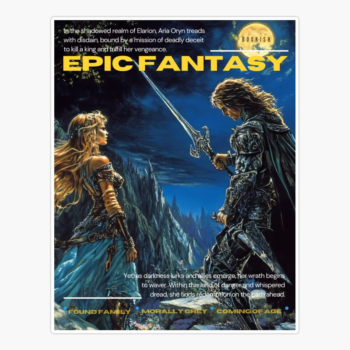 Onim Epic Fantasy Sticker, Phone Decal Water Bottle Stickers Car Decals ...