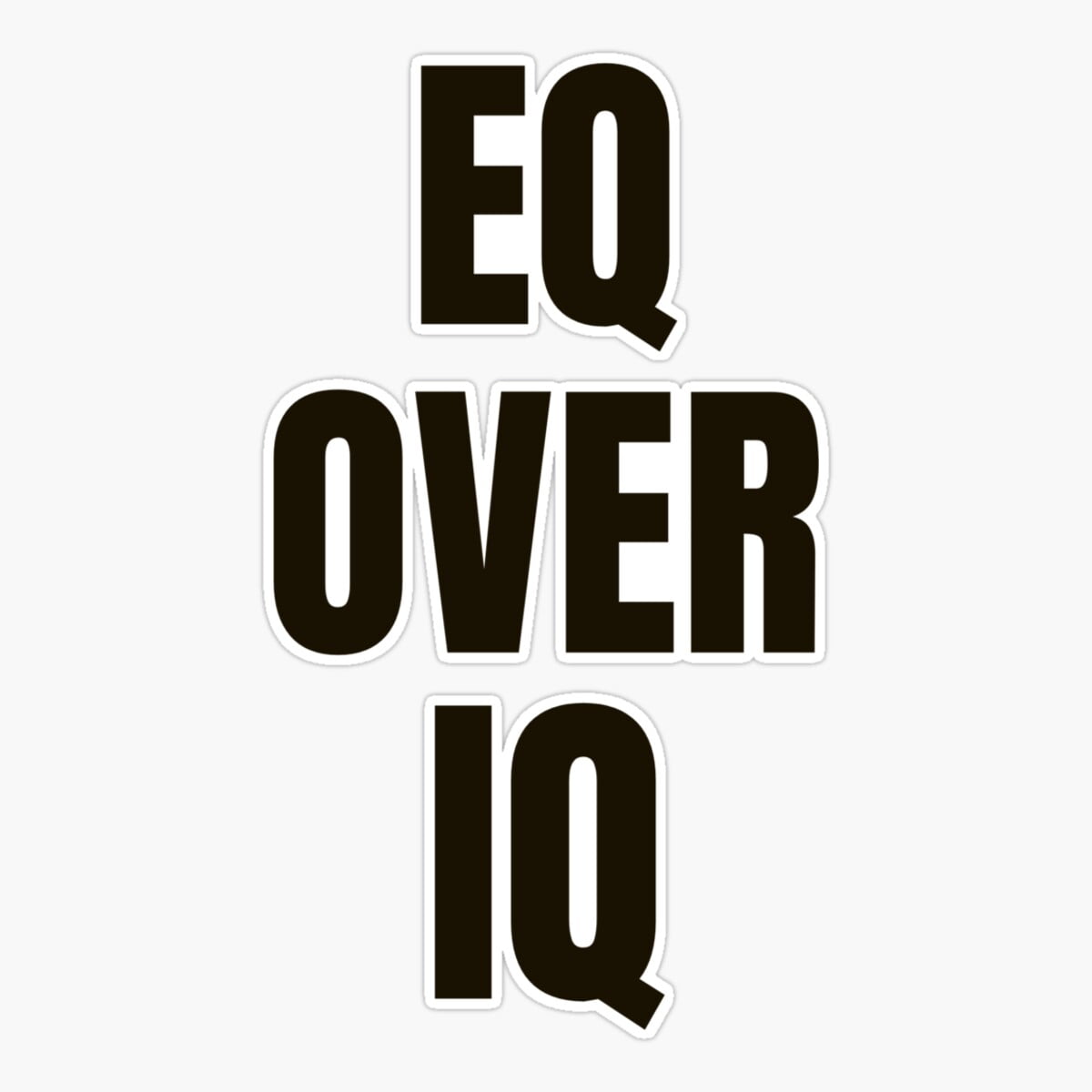 Onim Eq Over Iq- Text-Based Design Sticker, Phone Decal Water Bottle ...