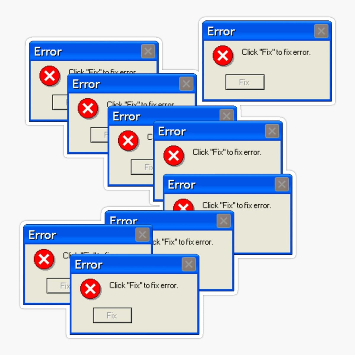 Onim Error Windows Xp Sticker, Phone Decal Water Bottle Stickers Car ...